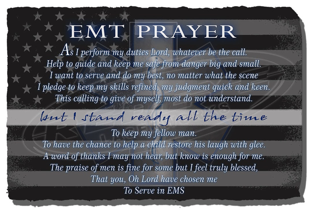 EMT Prayer Plaque, EMT Memorial Plaques, First Responder Décor ...