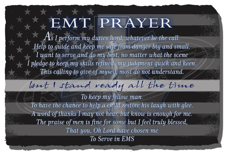 EMT Prayer Plaque EMT Memorial Plaques First Responder - Etsy