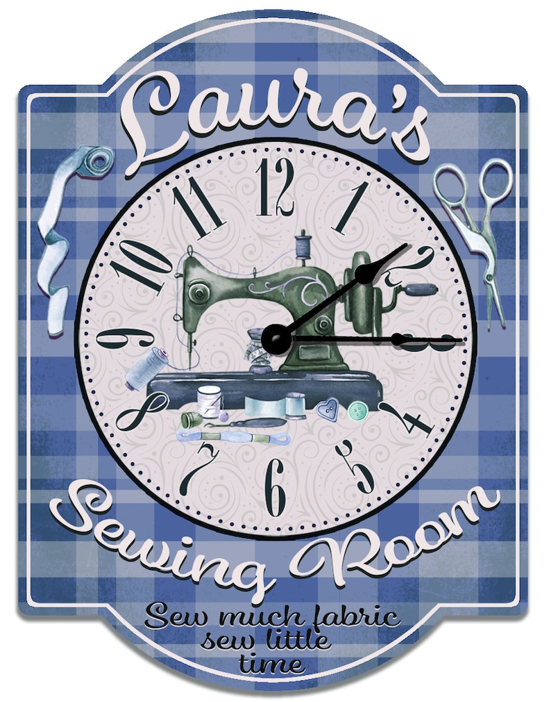 Custom Sewing Room Clock: Personalized Craft Room Decor - Etsy