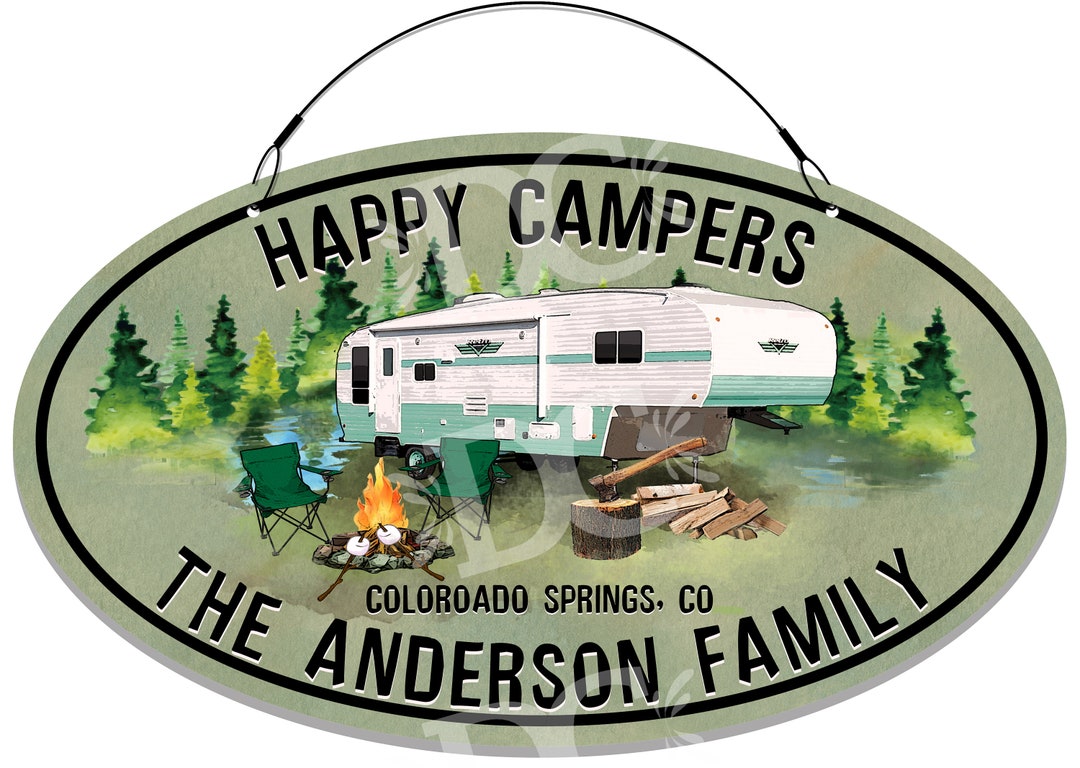 Happy Campers Metal RV Sign, Camping Décor Signs, RV Signs, Custom ...