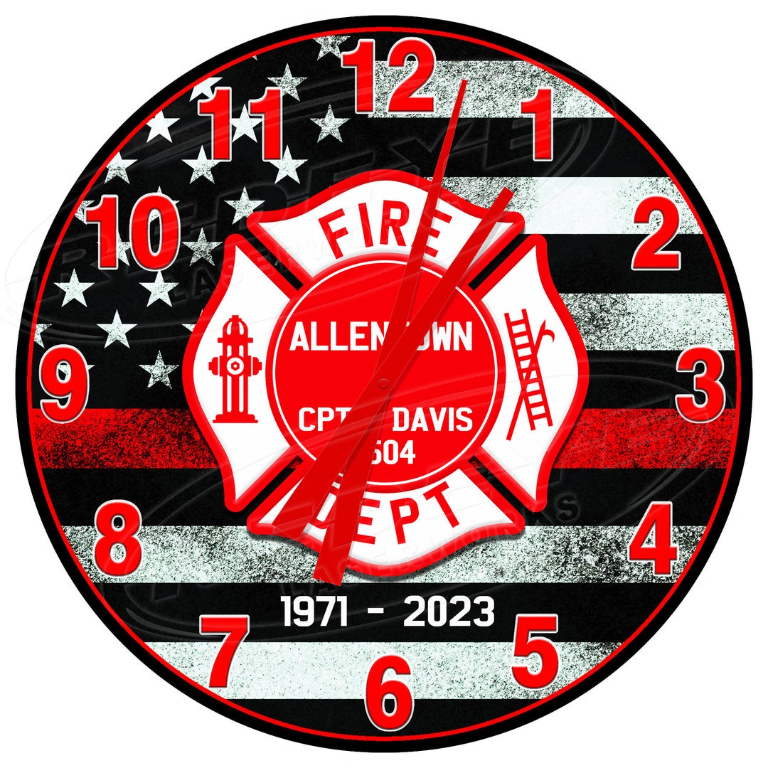Firefighter Retirement Wall Clock, Fire Chief Retirement Clock, Fire ...