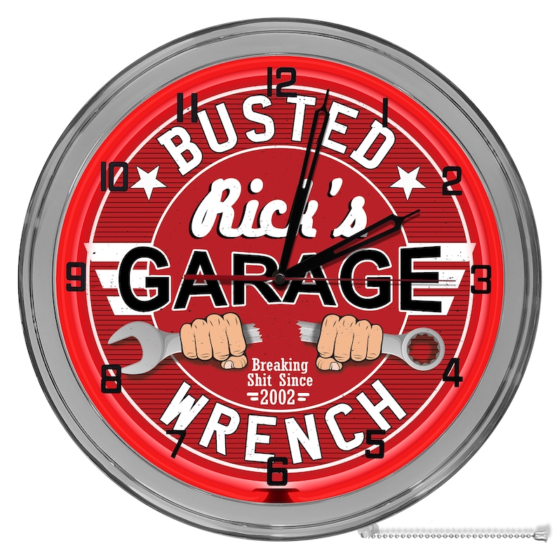 Garage Mechanic Light Up 16 In Neon Clock Broken Tools Signs | Etsy