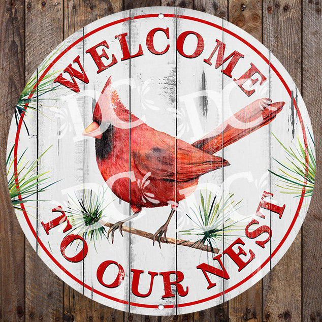 Cardinal Bird Garden Sign Birds Welcome Front Door Sign Red - Etsy