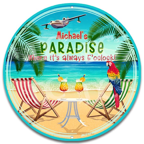 Tropical Beach Bar Signs Tiki Bar Sign Tiki's Dringing Vintage Retro