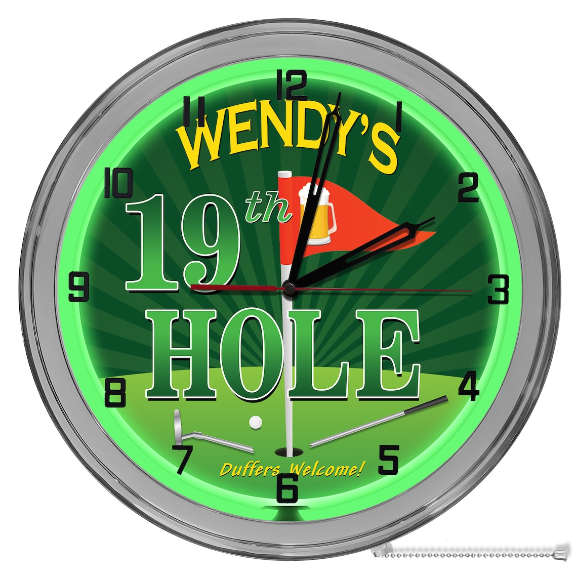 Golfer 19th Hole Light up 16 in Neon Clocks Golfing Game Room - Etsy