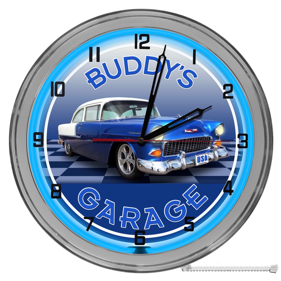Custom Muscle Car Neon Clock: Personalized Hot Rod Garage Decor (16 ...