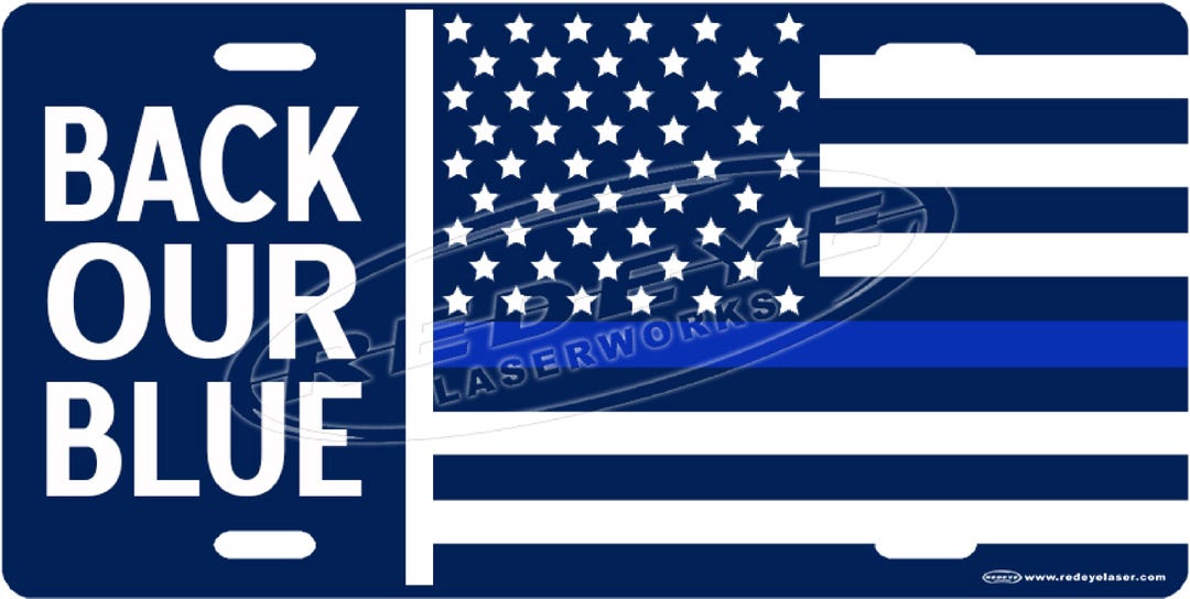 Thin Blue Line License Plate: Police Support Car Tag - Etsy
