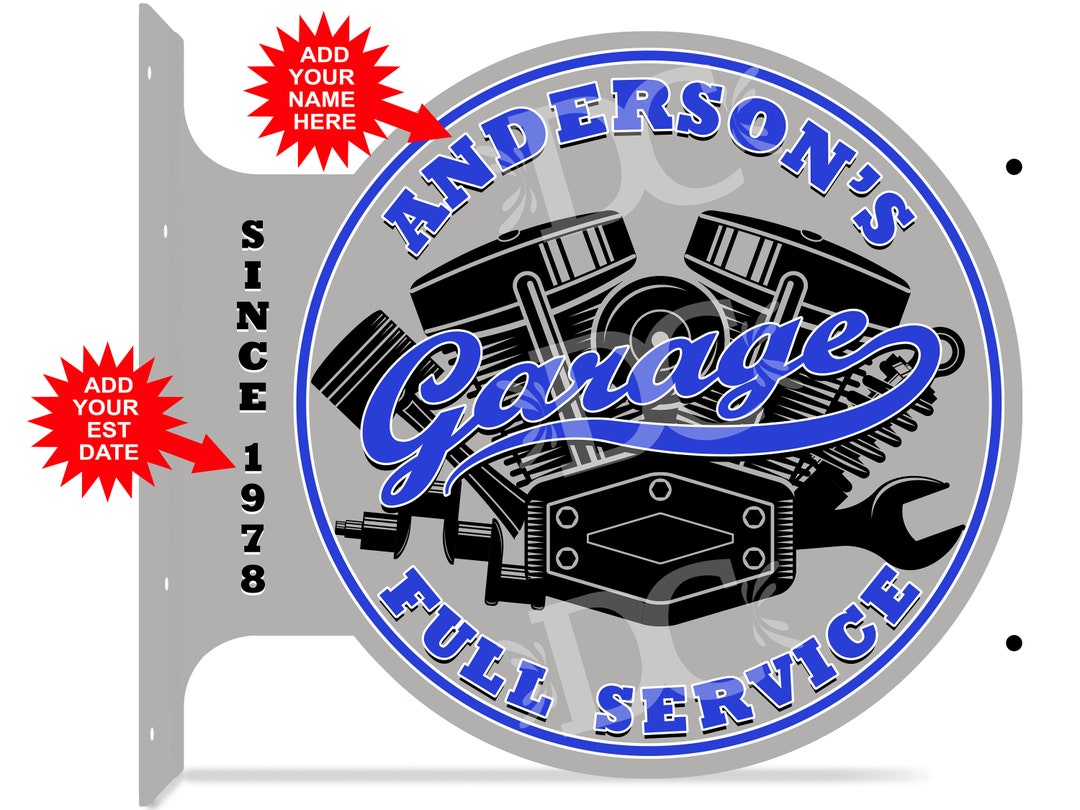 Automobile Garage Double Sided Sign, Customized Garage Signs, Mechanic ...