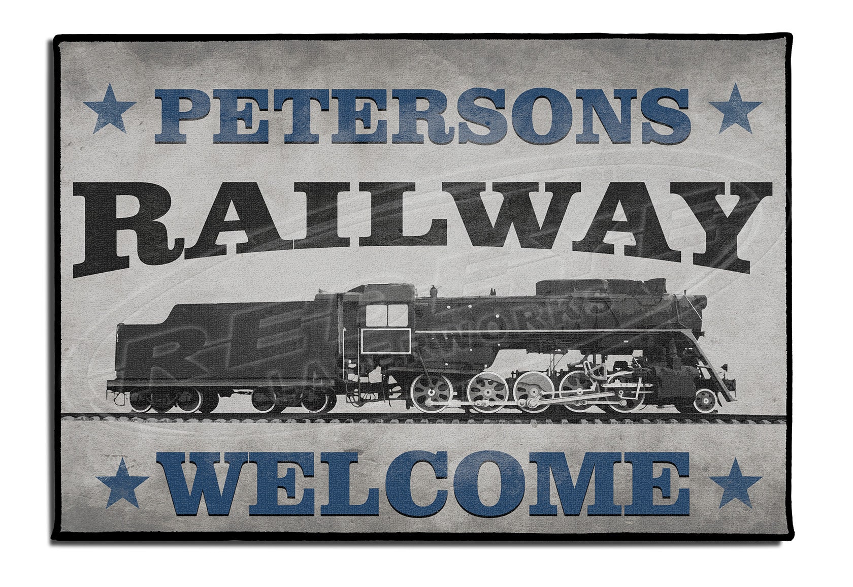 Train Room Locomotive Welcome Doormat, Game Room Welcome Mats, Railroad ...