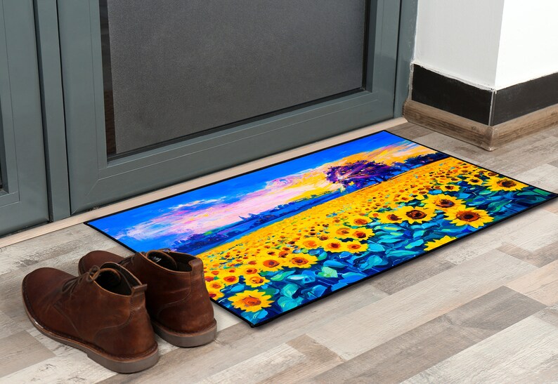 Sunflowers Field Door Mats Floral Front Door Mat Flowers - Etsy