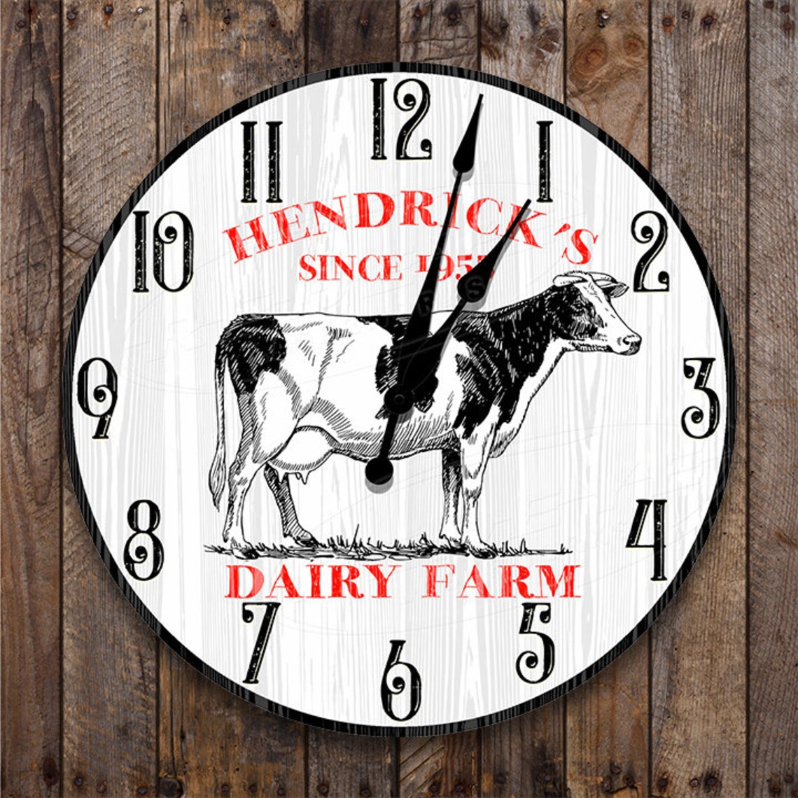 Dairy Farm Custom Clock Cow Clocks Farm Clocks Rustic - Etsy UK