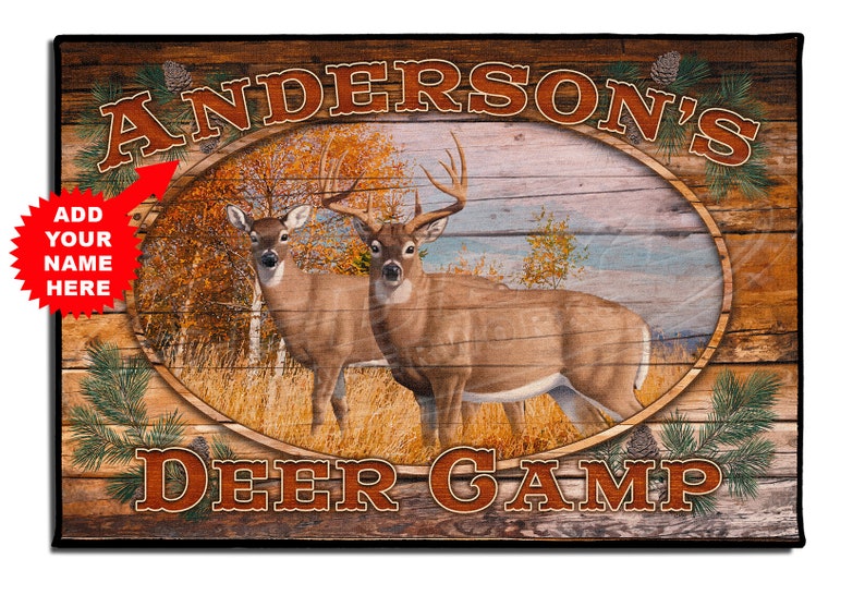 Deer Hunting Front Porch Mat Deer Cabin Welcome Mat Home | Etsy