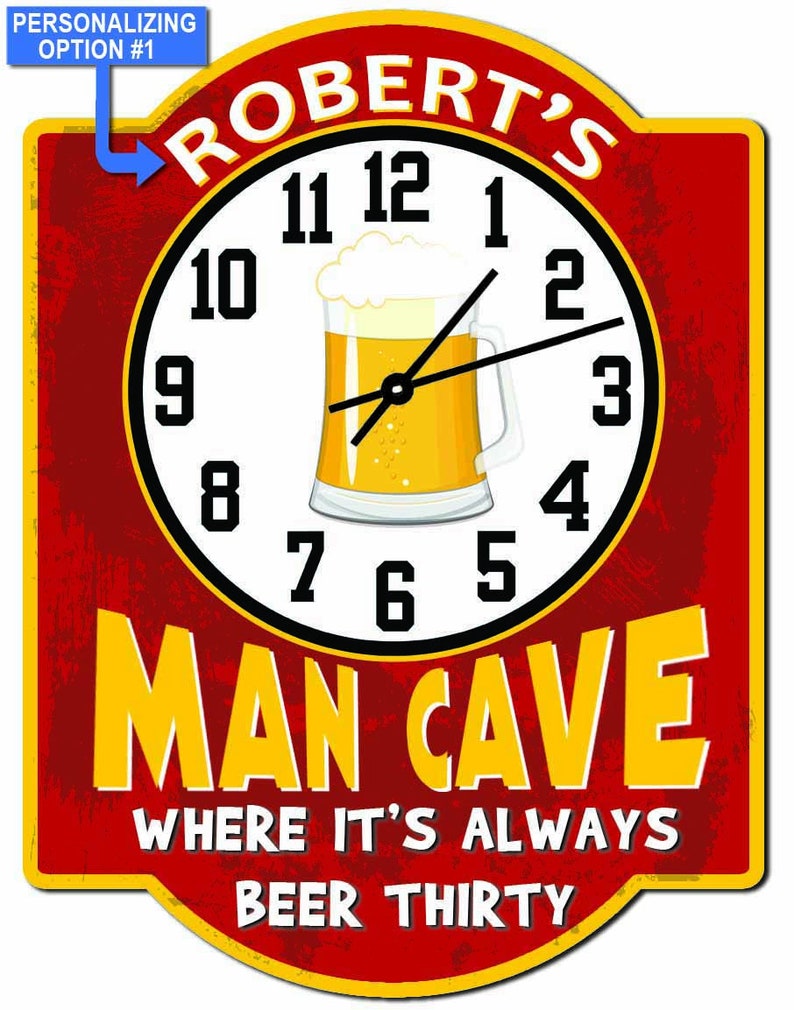 Man Cave Clock Personalized Custom Garage Clocks Garage | Etsy