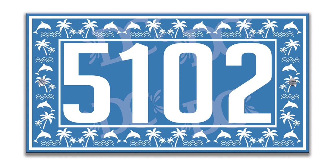Dolphins Themed Ceramic House Numbers, Florida Dolphin Themed Ceramic ...