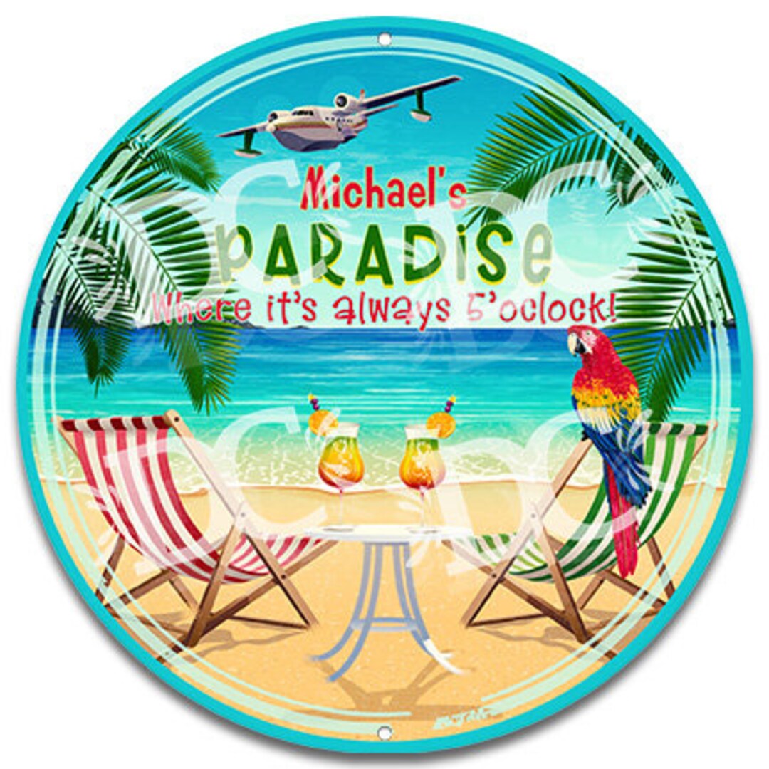 Paradise Welcome Personalized Beach Bar Tropical Beach Signs - Etsy