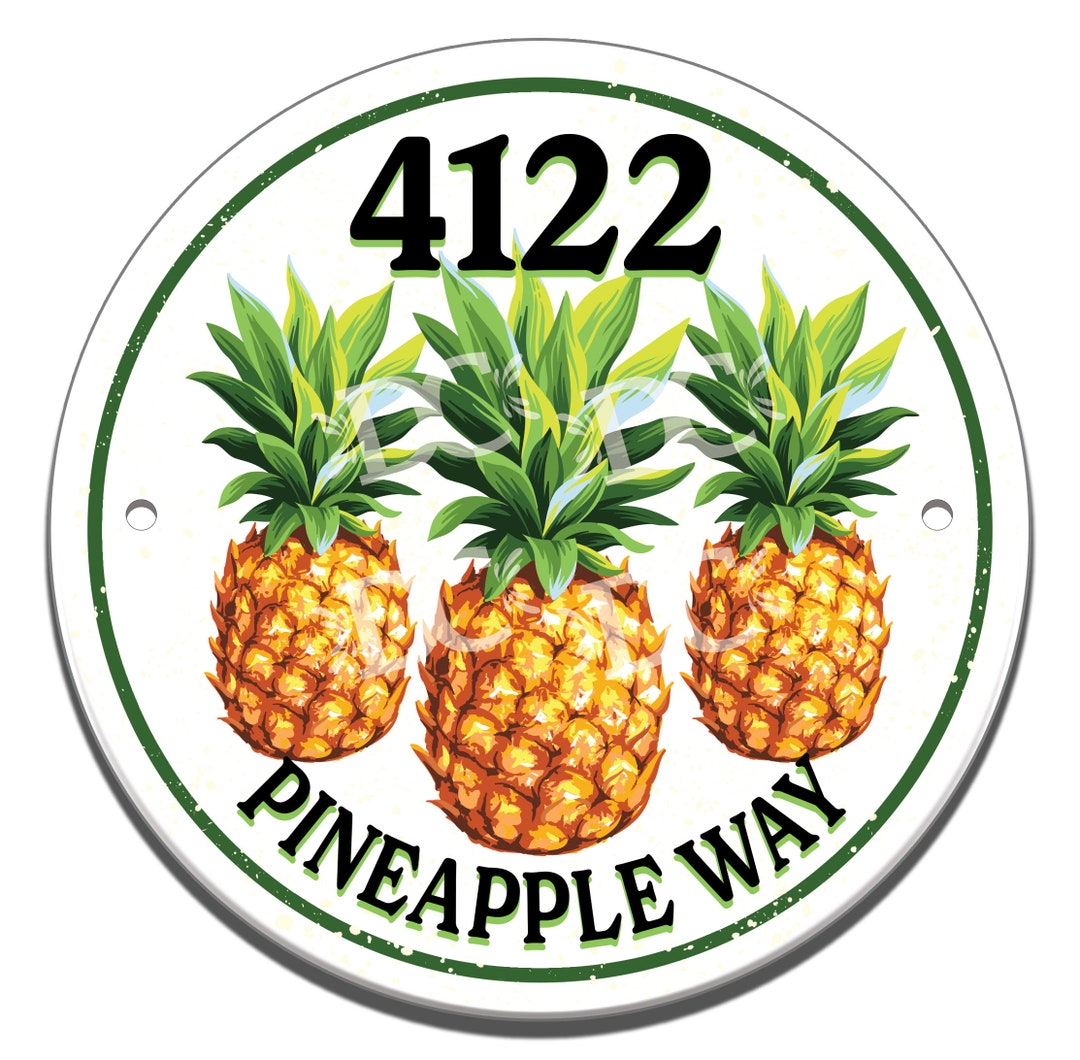 Pineapple Ceramic House Number Sign: Cottagecore Address Tile - Etsy