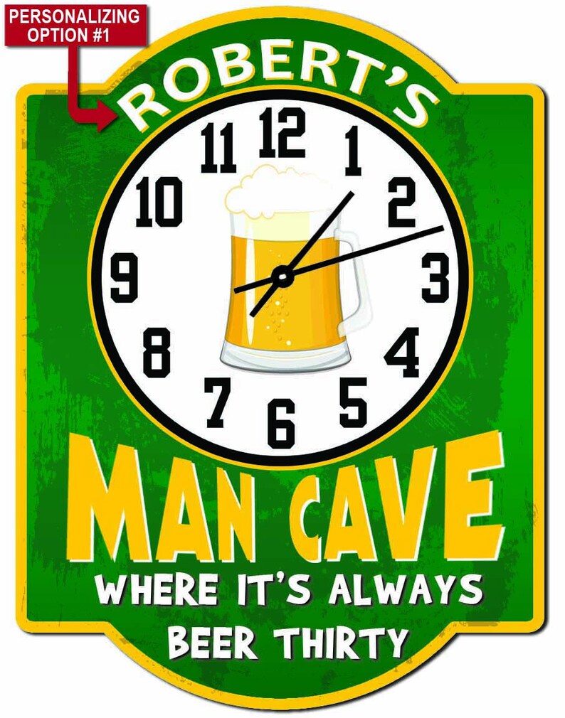 Man Cave Clock Personalized Custom Garage Clocks Garage | Etsy