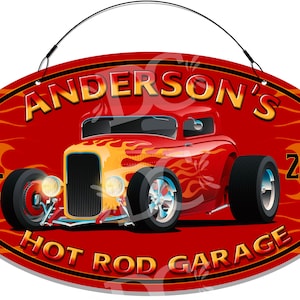 Hot Rod Garage Metal Sign, Garage Décor Signs, Muscle Car Garage Signs ...