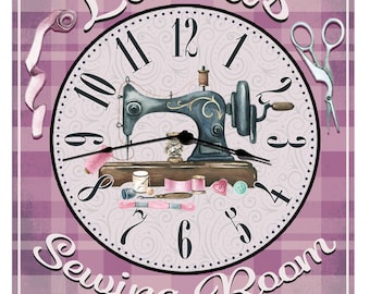 Sewing Room Clock - Etsy