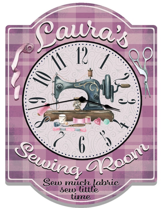 Sewing Room Clock Customized Hobby Room Décor Sewing Clocks | Etsy