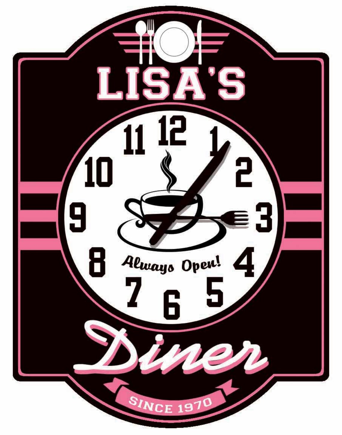 Vintage Diner Custom Wall Clock Restaurant Clocks Diner - Etsy