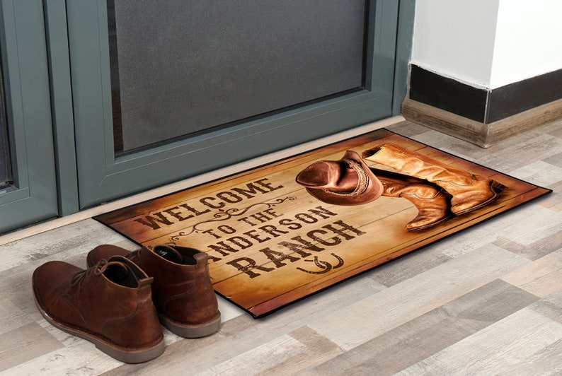 Western Ranch Front Door Welcome Mat Cowboy Door Mat Western | Etsy