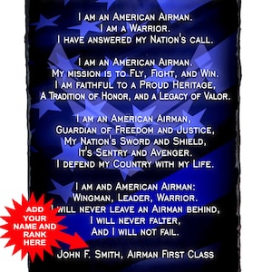 Airman's Creed Stone Plaque: US Air Force Military Gift - Etsy