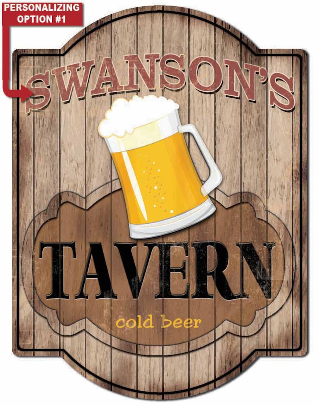 Tavern Beer Drinking Signs Customized, Man Cave Signs Personalized ...