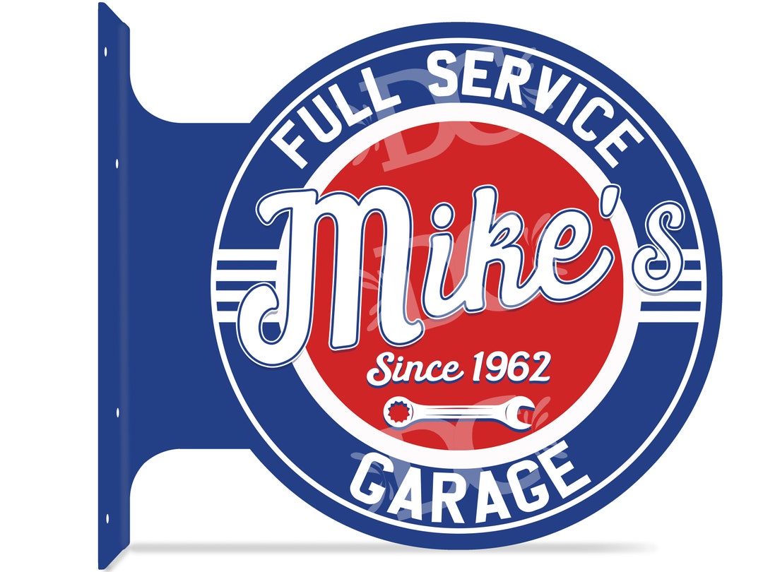 Blue Full Service Garage Double Sided Sign, Custom Garage Signs, Garage ...