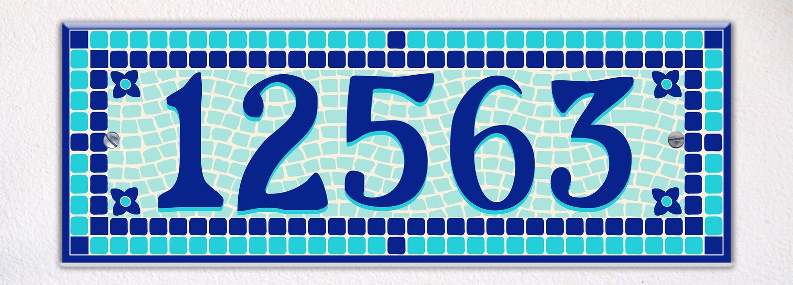 Mosaic Ceramic House Number Sign: Talavera Tile, Southwestern Decor - Etsy