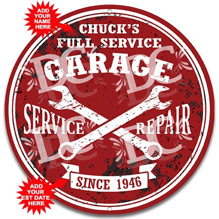 Full Service Garage Signs Old School Garage Signs Wrench - Etsy