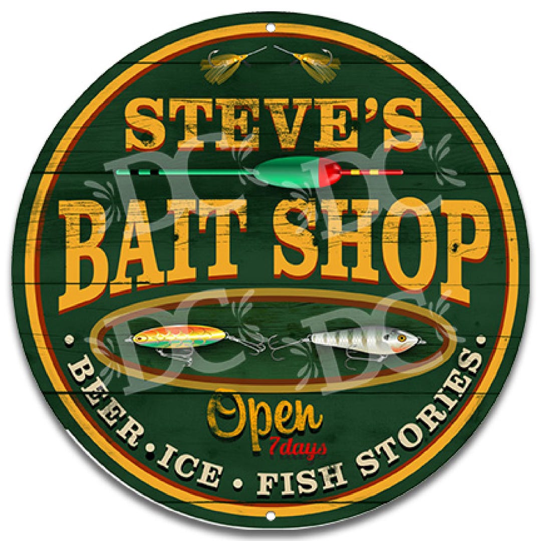 Bait Shop Customized Sign, Bait Shop Signs, Fishing Sign Ideas, Angler ...
