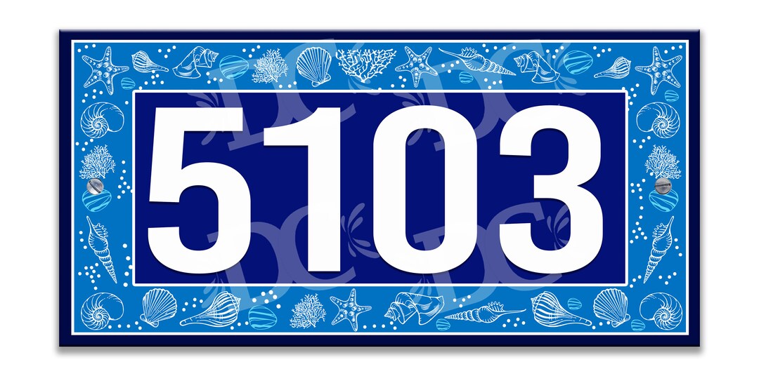 Seashell Ceramic House Number Plaque: Nautical Address Sign - Etsy