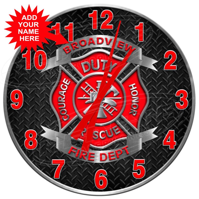 Personalized Firefighter Wall Clock: Fire Station Decor - Etsy