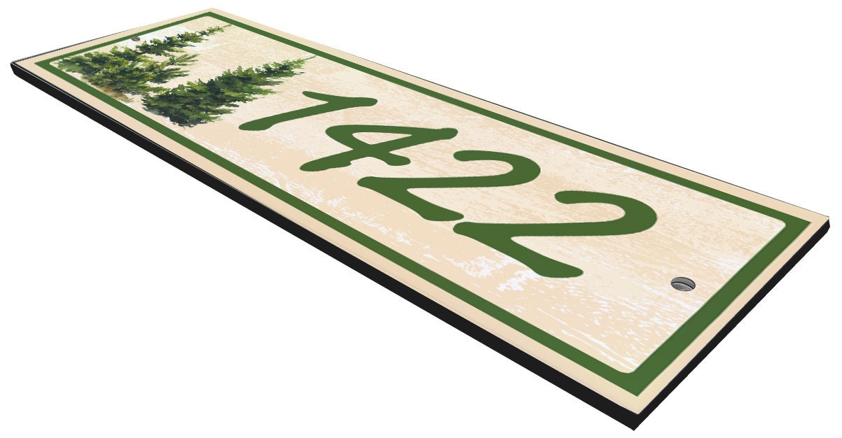 Pine Trees Themed Ceramic House Numbers Pine Forest Custom | Etsy