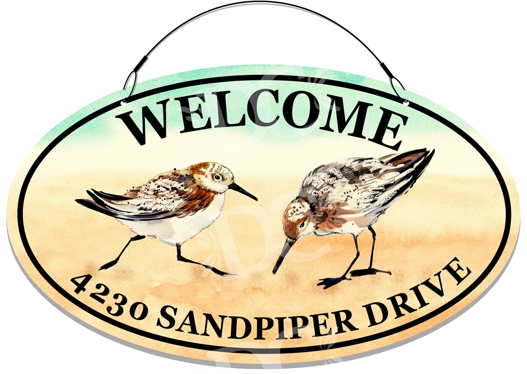 Sandpiper Birds Welcome Sign: Coastal Beach House Decor - Etsy