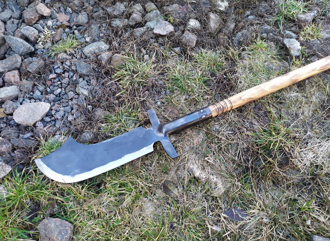 Fauchard Handcrafted Polearm: Replica of Medieval Weapon, Handmade Iron ...