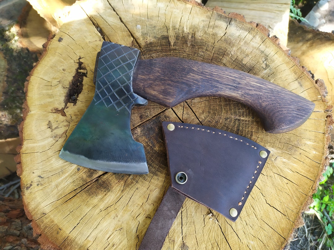 Bushcraft Hatchet Small Hatchet With Leather Sheath - Etsy