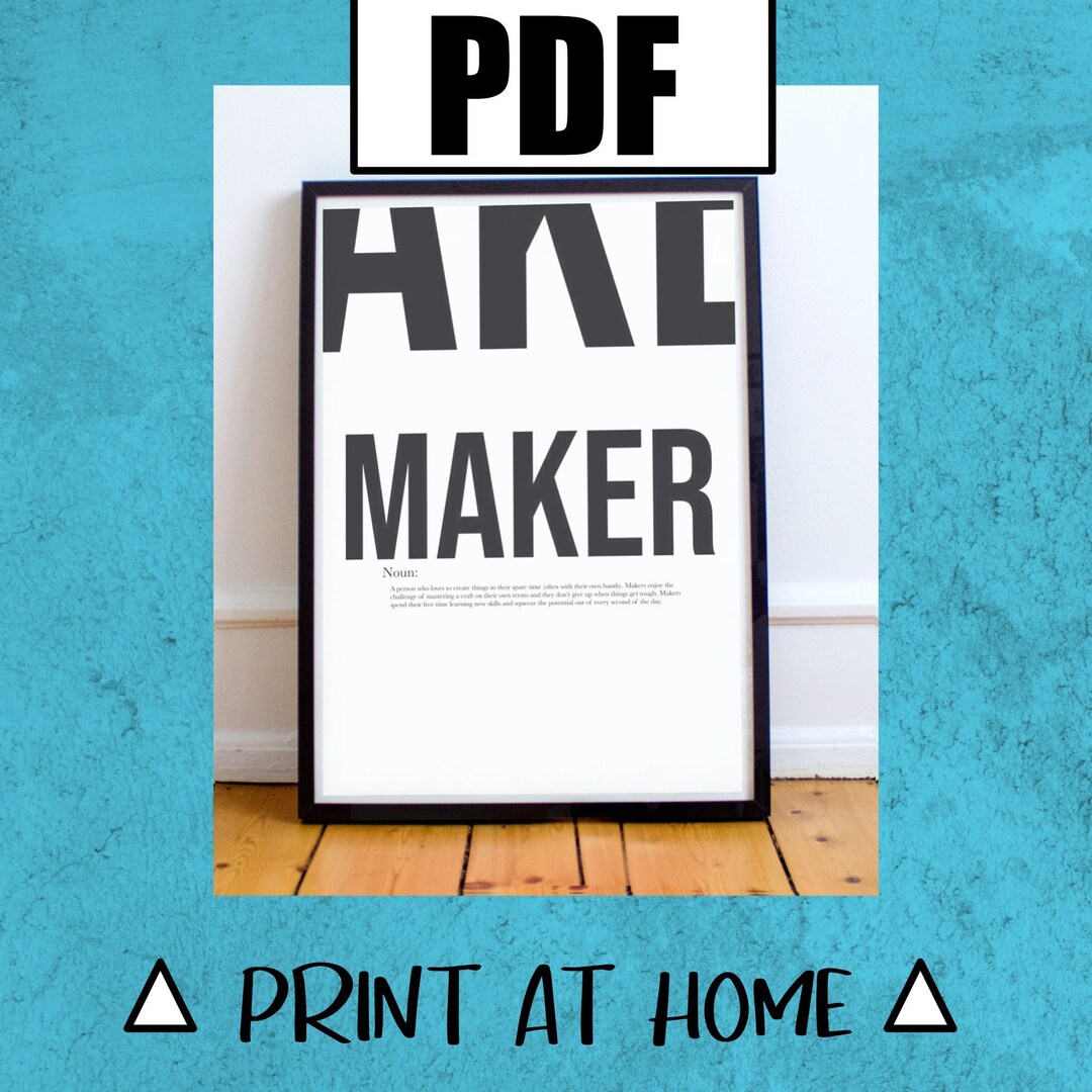 Maker Definition Downloadable Poster/ Motivational Poster - Etsy