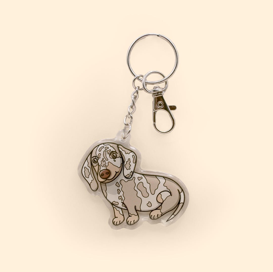 Dachshund Keyring | Isabella Dapple Dachshund Keychain | Dachshund ...