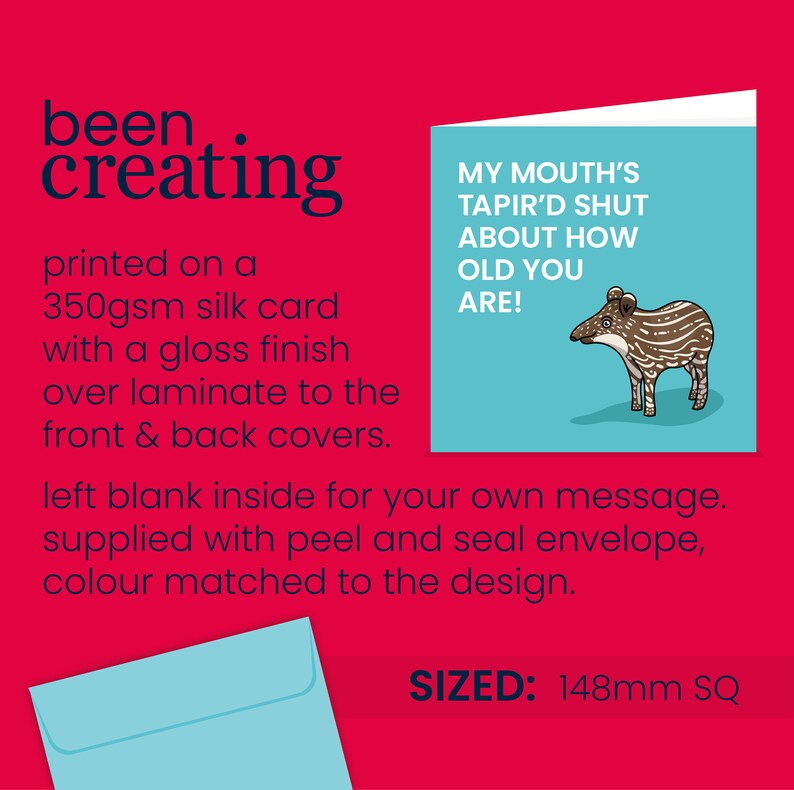 Baby Tapir Birthday Card Funny Greetings Fun Old Age - Etsy