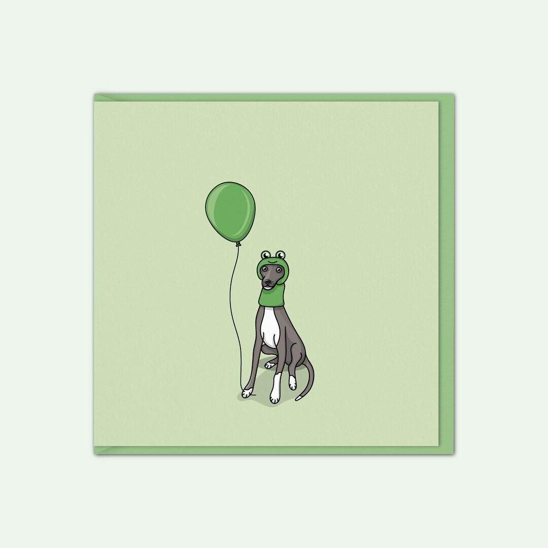 Italian Greyhound Birthday Card | Frog Birthday Card | Whippet Birthday ...