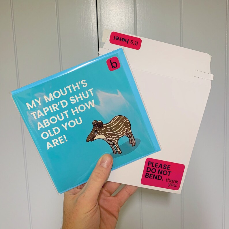 Baby Tapir Birthday Card Funny Greetings Fun Old Age - Etsy