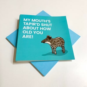 Baby Tapir Birthday Card Funny Greetings Fun Old Age | Etsy