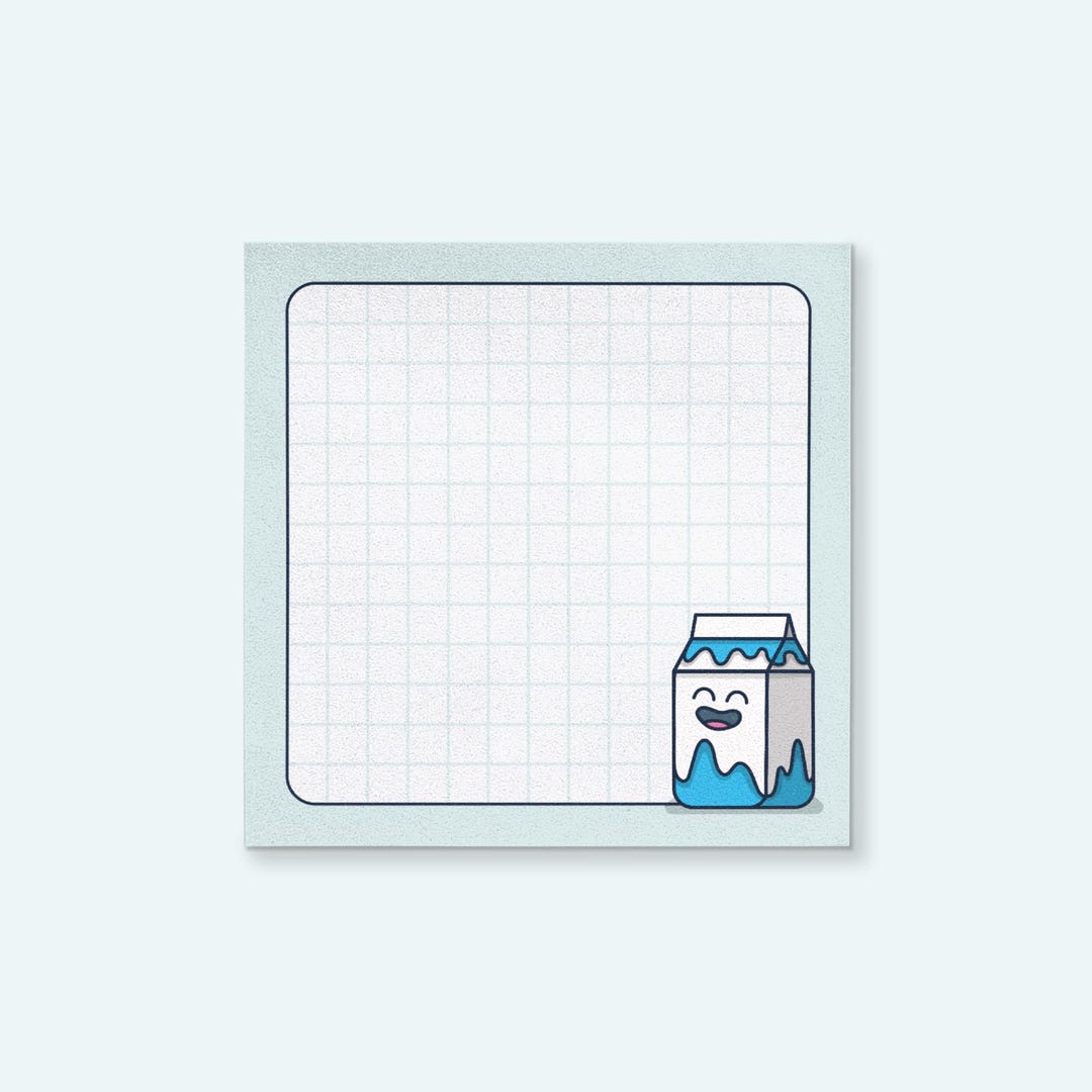 Milk Sticky Notes | 50 Pages | Shopping List Pad | Idea Pad | School ...