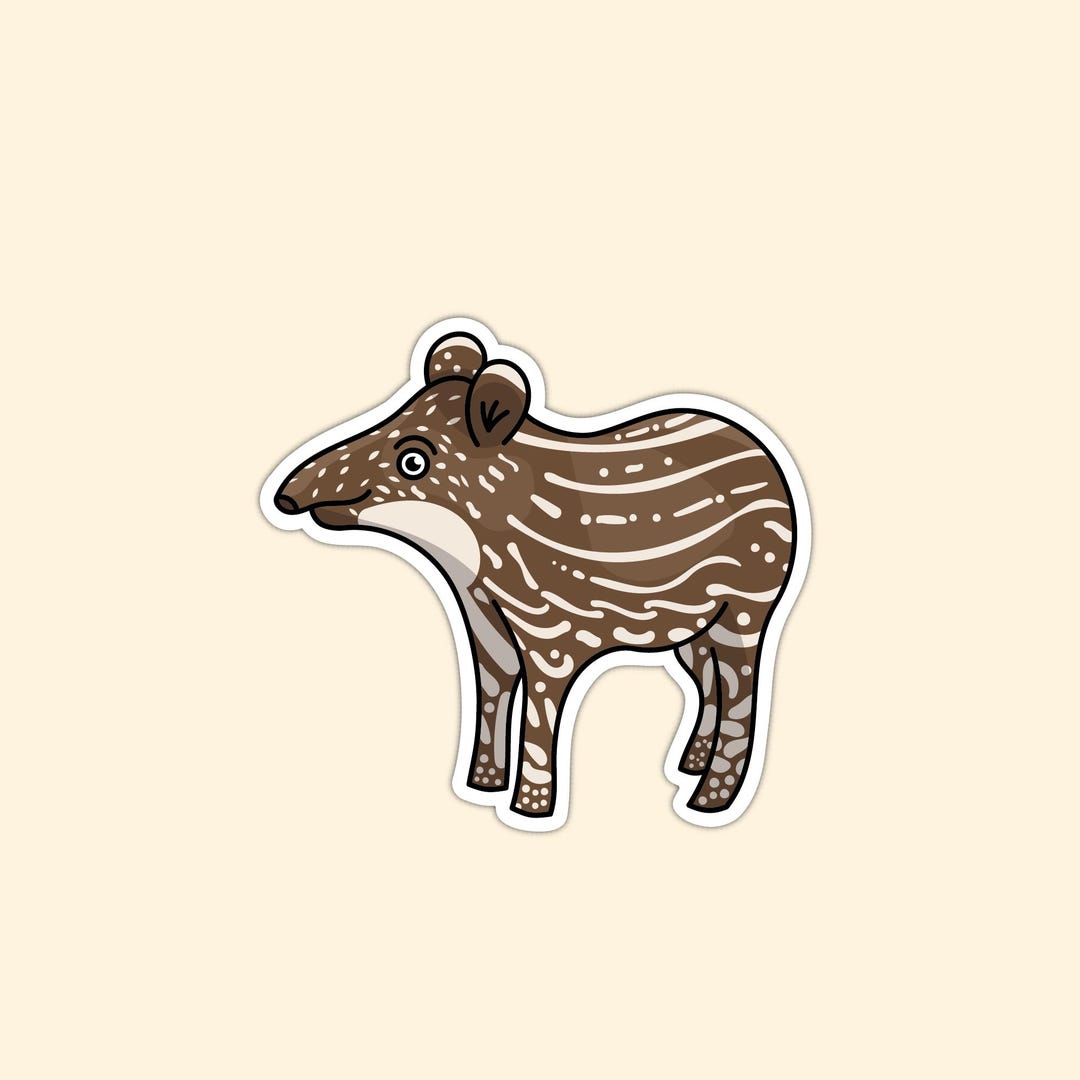 Tapir Sticker | Baby Tapir Stickers | Car Window Sticker | Mirror ...