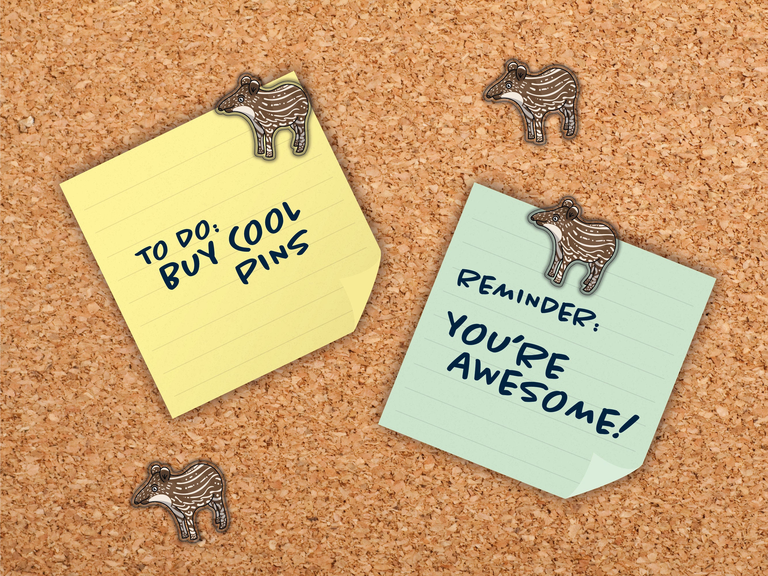 Tapir Pin | Baby Tapir | Fun Push Pins | Cute Pins | Acrylic Pin ...