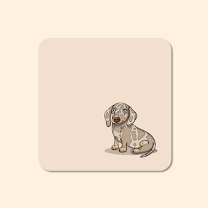 Dachshund Coaster | Isabella Dapple Dachshund | for Friend, Mum, Sister ...