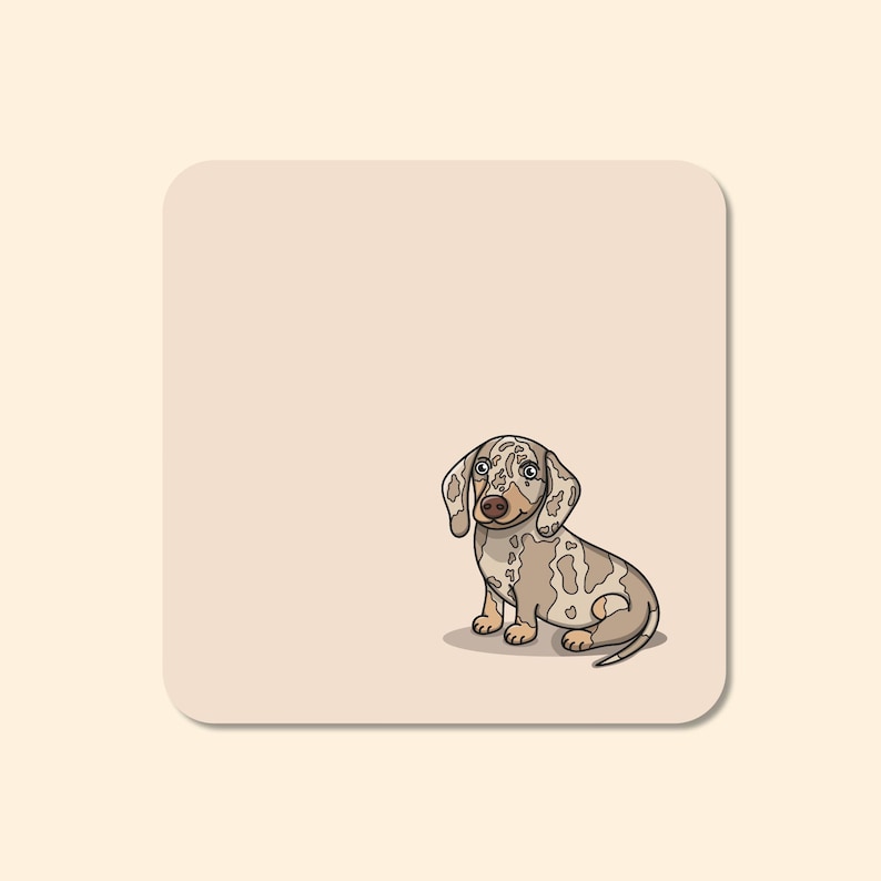 Dachshund Coaster | Isabella Dapple Dachshund | for Friend, Mum, Sister ...