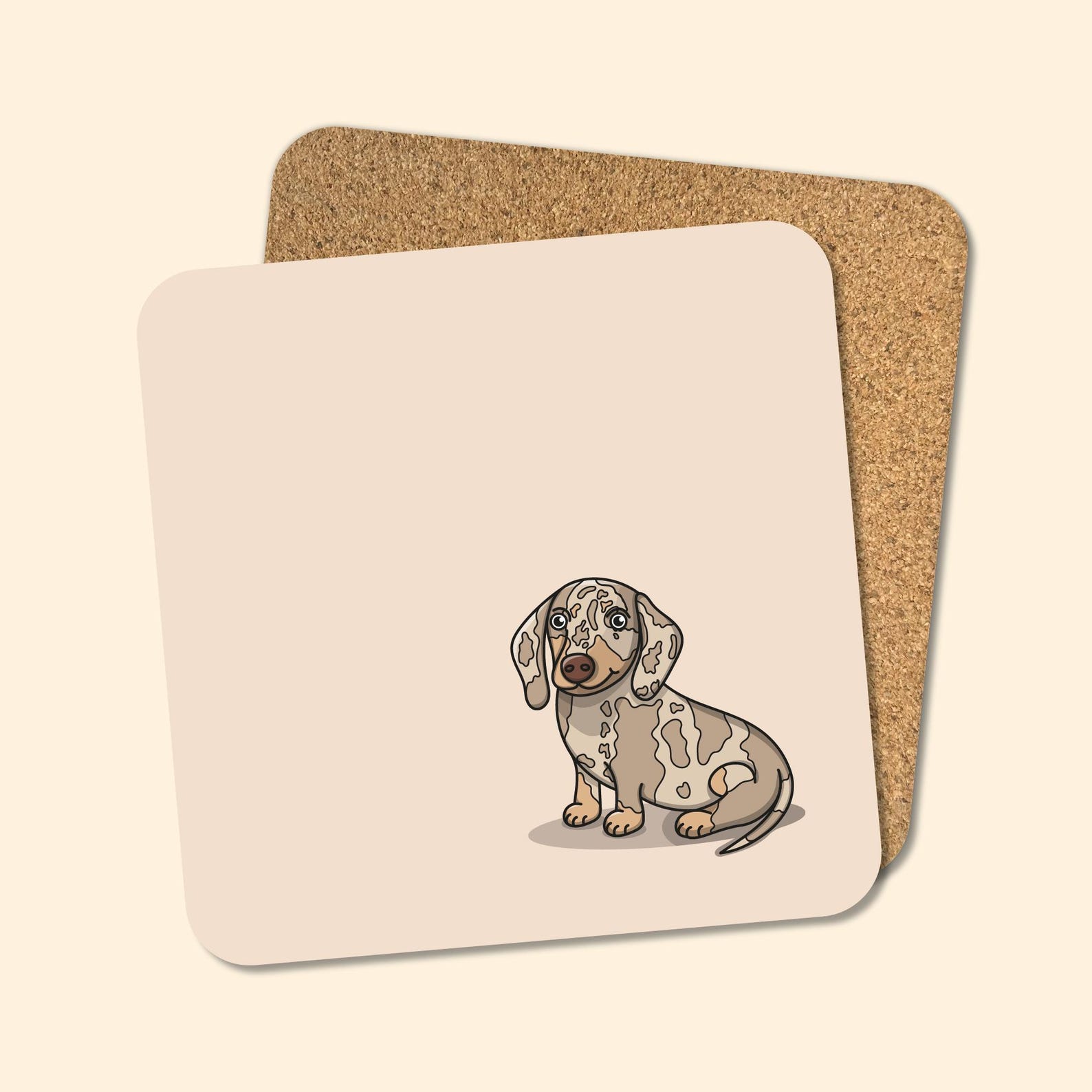 Dachshund Coaster | Isabella Dapple Dachshund | for Friend, Mum, Sister ...